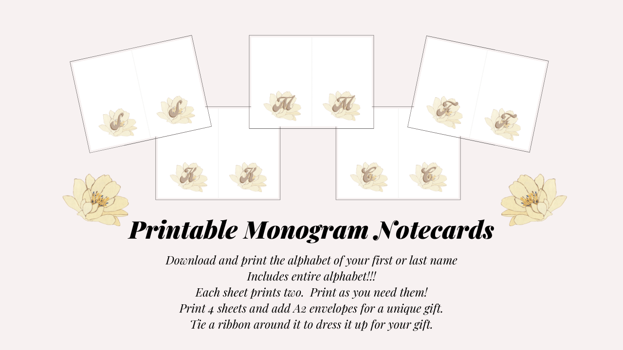 Monogram on Lily Note Cards